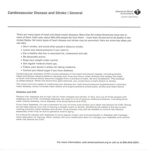 Cardiovascular Disease And Stroke Pdf