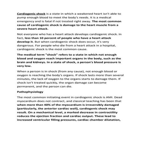 Cardiogenic shock | PPTX