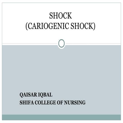 Cardiogenic shock | PPT