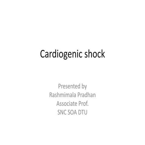 Management of Cardiogenic shock | PPT