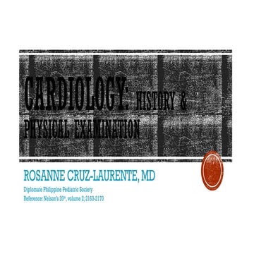 Cardiology History & taking and physical examination | PPTX