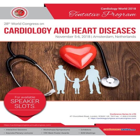 Cardiology world 2018 tentative programme | PDF