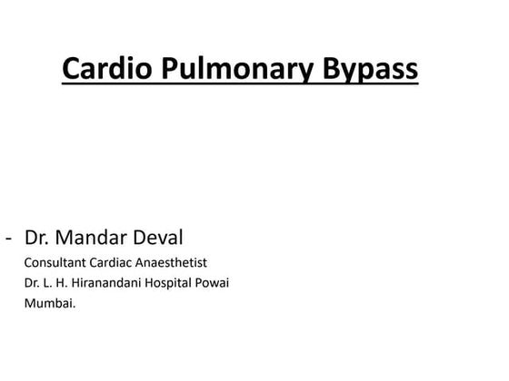 CPB on ECMO pt.pptx | Heart and Cardiovascular Diseases | Diseases and ...