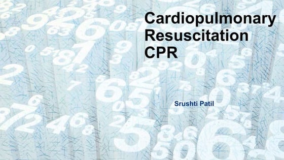 Cardiopulmonary resuscitation(cpr) | PPTX