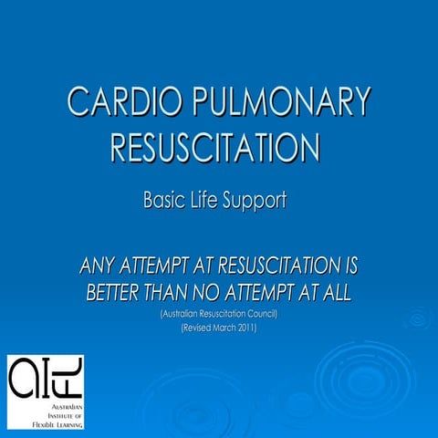 Cardio pulmonary resuscitation 2011 | PPT