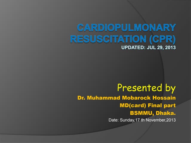 Cardiopulmonary resuscitation(cpr) | PPTX