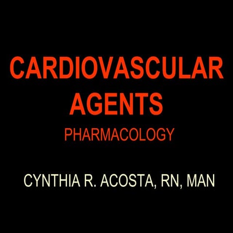 Cardiovascular agents - pharmacology | PPT