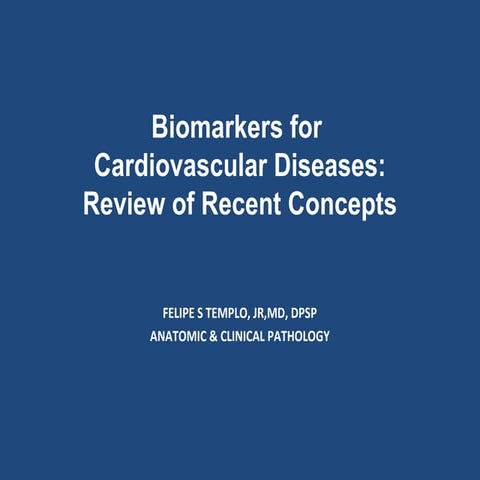 Cardiovascular Biomarkers Lecture | PPT