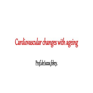 Cardiovascular changes with ageing for physio.pptx | Heart and ...