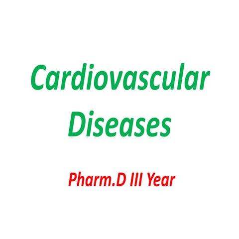 Cardiovascular Pharmacology | Definition | Disorders | Drugs | PPTX
