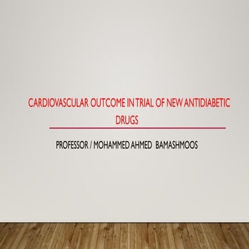 cardiovascular outcome in trial of new antidiabetic drugs | PDF