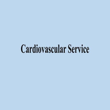 Cardiovascular service | PPTX