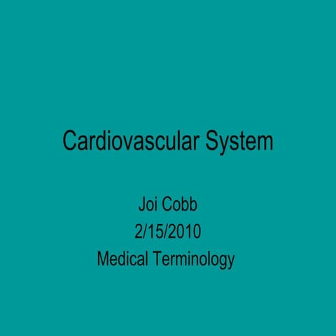 Cardiovascular System | PPT
