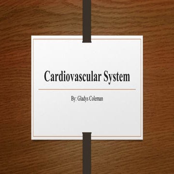 Cardiovascular system notes | PPT