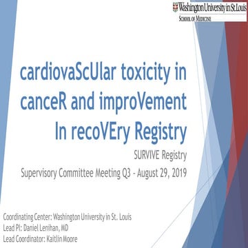 CardiovaScUlar toxicity in cancer and improvement In recovery | PDF
