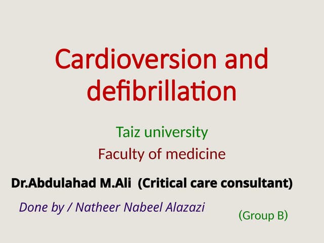 Defibrillation & Cardioversion | PPTX