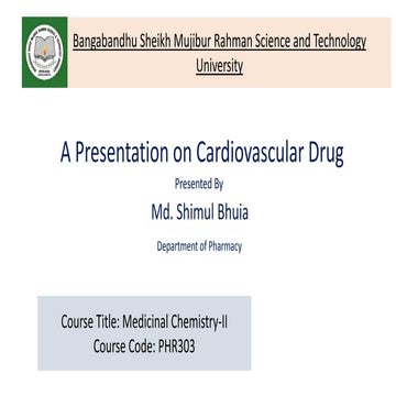Cardiovascular drug | PPTX