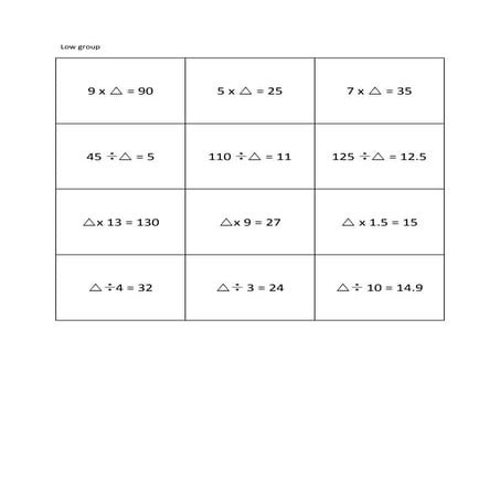 Cards for inverse_operations | PDF