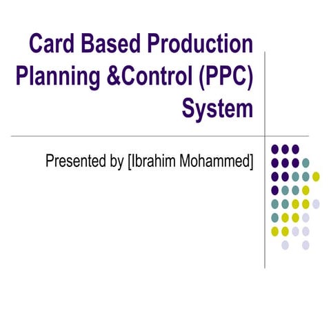 WIP Flow: A Card system for Production Planning and Control | PPT