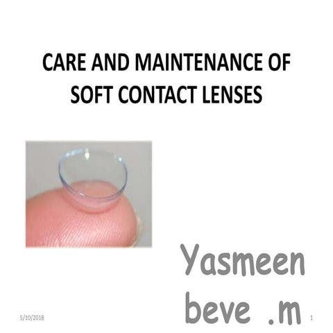 Care and maintenance of soft contact lenses | PPTX