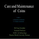 Care and Maintenance of the Coins | PDF