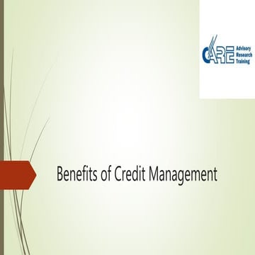 Benefits of Credit Management | PPTX