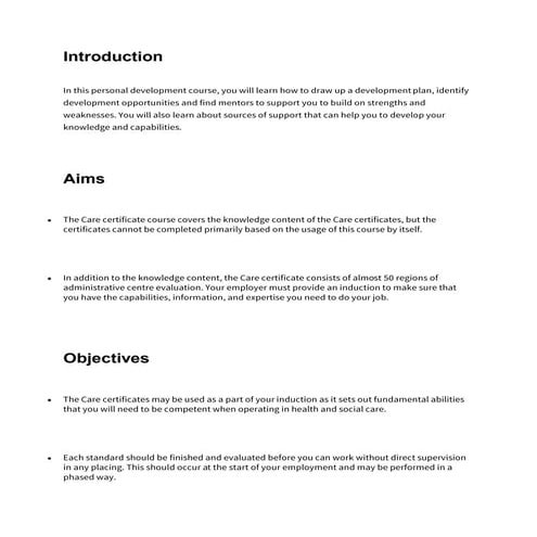 Care certificate standard 2 | PDF