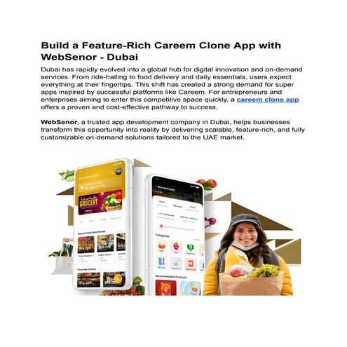 Build a Feature-Rich Careem Clone App with WebSenor - Dubai | PDF