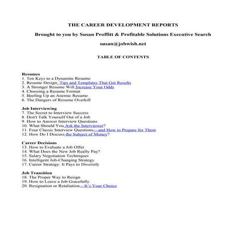 Career Development Reports 9 9 08 Pses | DOC