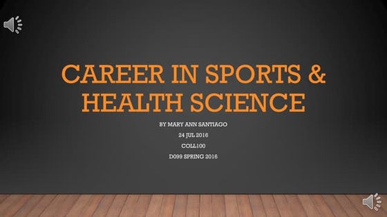 Career in sports & health science | PPT