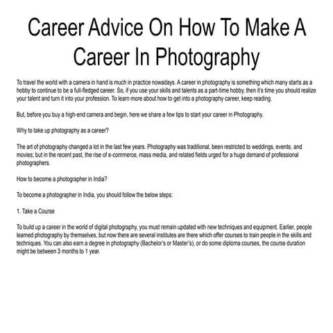 Photography workshop and event | PPTX