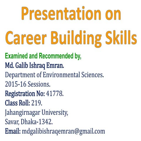 Career and career development | PPTX