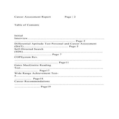Career Assessment Report Page 2Table of Contents.docx