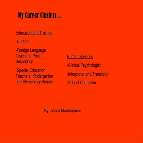 Career clusters | PPT