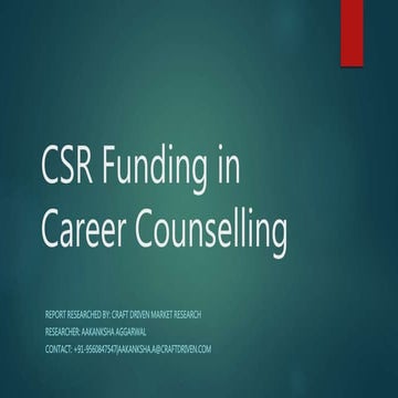CSR funding in Career counselling | PPTX | Business Administration ...