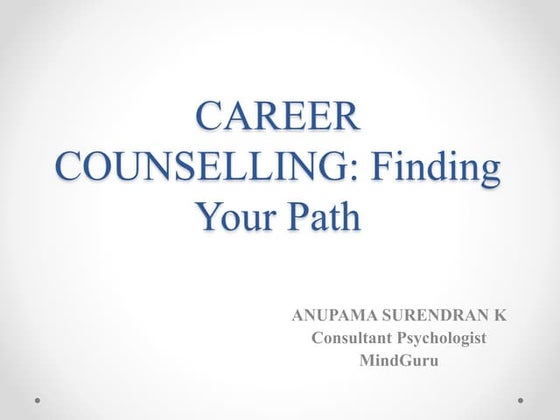 Career Counselling in the Present Context | PPT