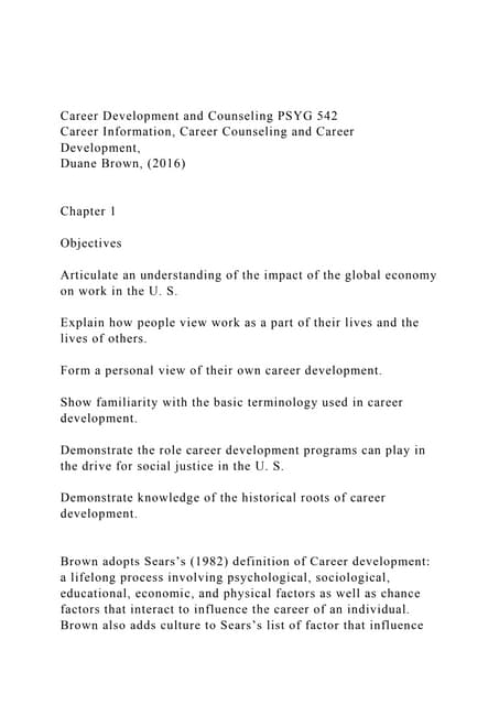 Career Development Theory | PDF