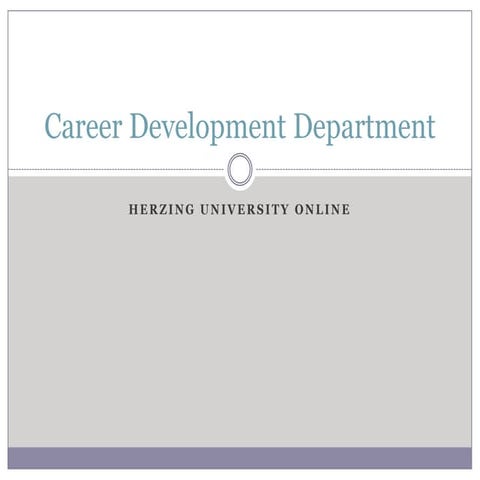 Career Development Department - Herzing University Online | PPTX