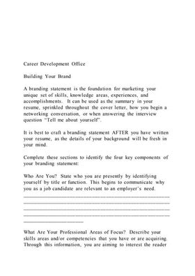 Defining Your Personal Brand Worksheet | PDF