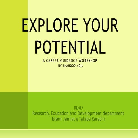 EXPLORE YOUR POTENTIAL by shahood aqil | PPT