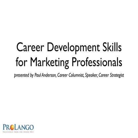 Career Development Skills for Marketing Professionals | KEY | Social ...