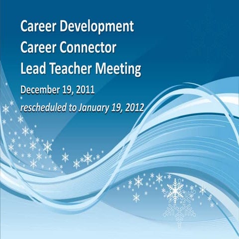 Career development lead teacher meeting | PPTX
