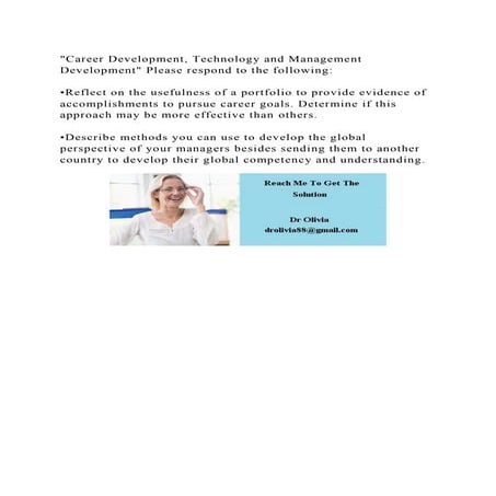 Career Development, Technology and Management Development Please r | DOCX