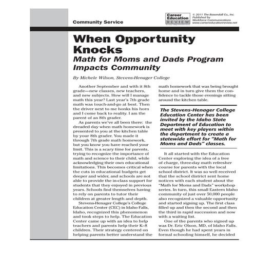 When Opportunity Knocks | PDF