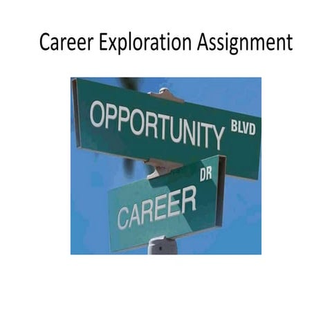 Career exploration assignment | PPTX | Job Fairs | Job Search