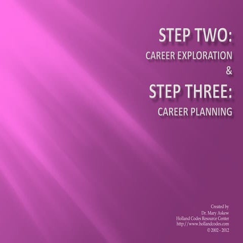 Career Exploration Steps Two and Three | PPT