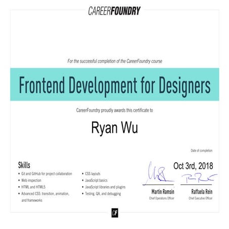 Certificate - Front End Development | PPT