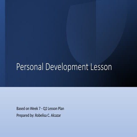 career goal-Personal development week 7 quarter 2 senior high school | PPTX