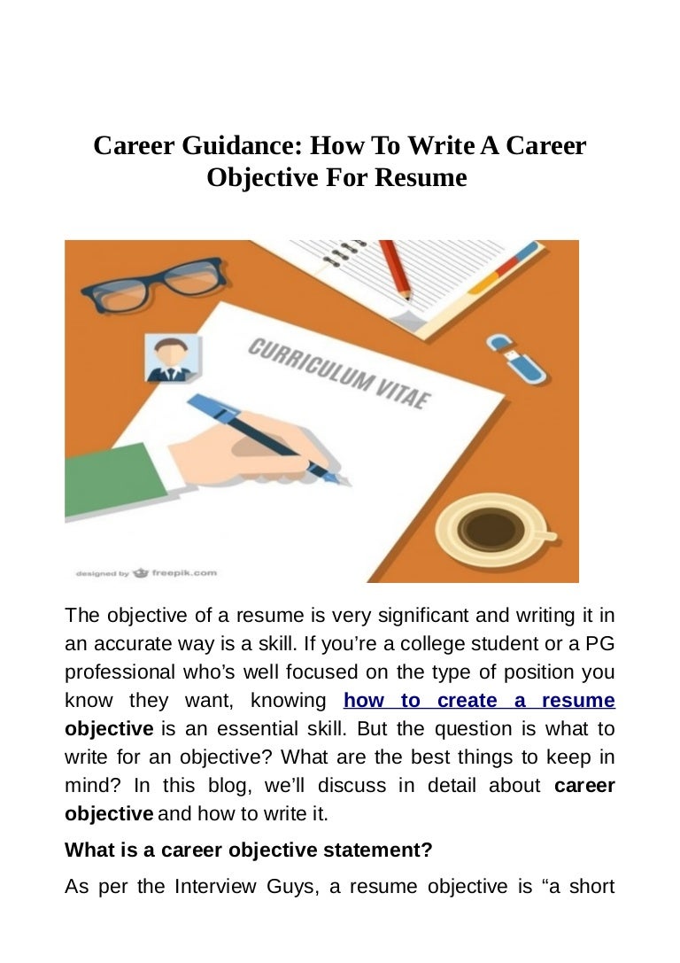 Career Guidance How To Write A Career Objective For Resume career-guidance-how-to-write-a-career-objective-for-resume