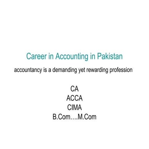 Career in accounting in pakistan | PPT